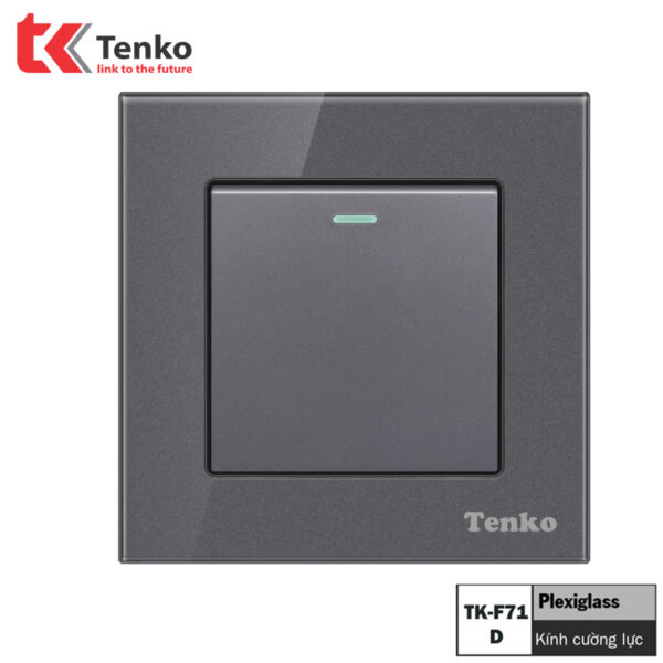 Công Tắc Điện Mặt Vuông Kính Cường Lực Chống Xước Tenko TK-F71D-01 Xám ...